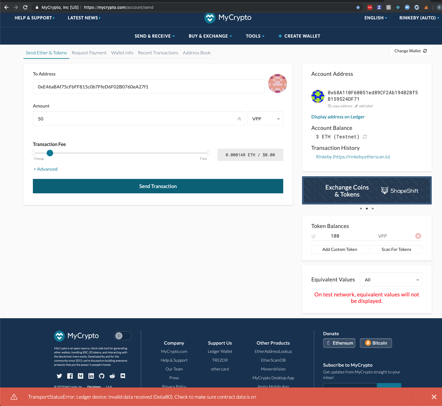 Can't send ERC20 token · Issue #341 · LedgerHQ/ledgerjs · GitHub