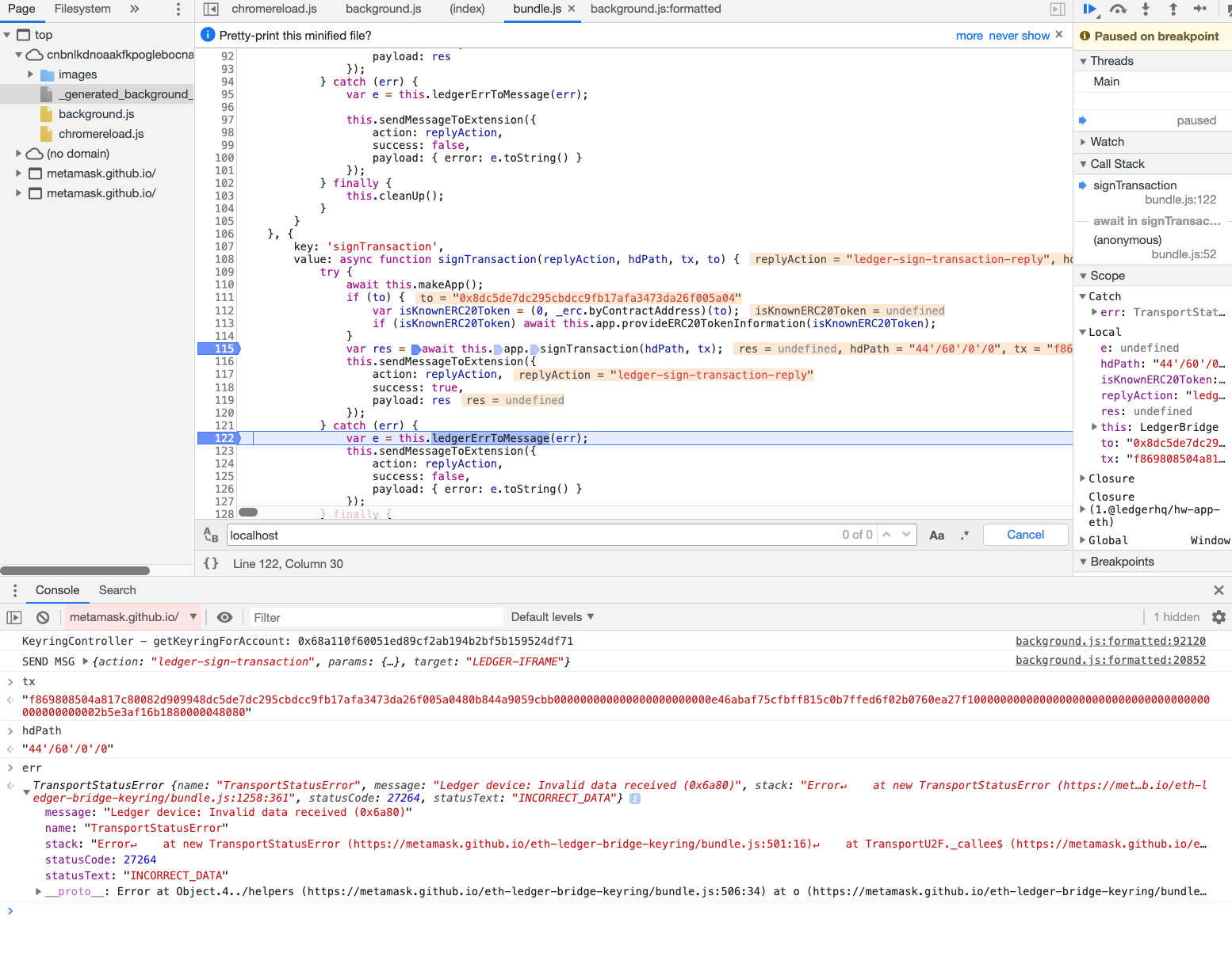 Can't send ERC20 token · Issue #341 · LedgerHQ/ledgerjs · GitHub