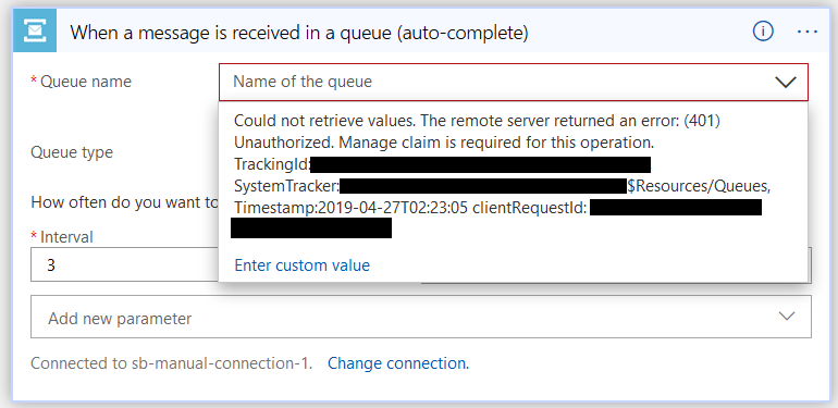 Reading From Service Bus Queue Requires Manage Rights To Work Properly · Issue 61 · Azure