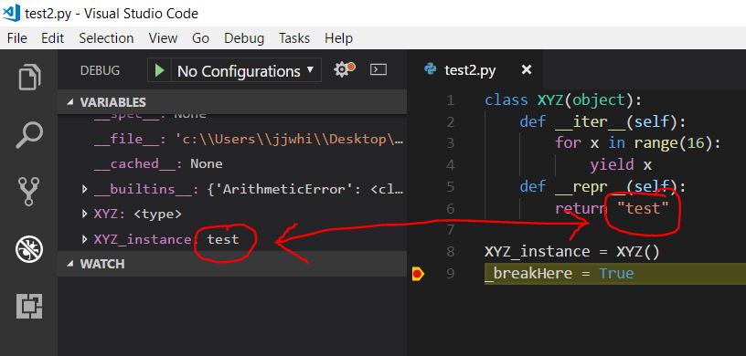 Class Variable Display When Debugging Doesnt Consistently Use Repr · Issue 1661