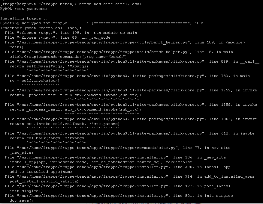 TypeError Exist when trying to install ERPNext in FreeBSD 12.4 Jail ...