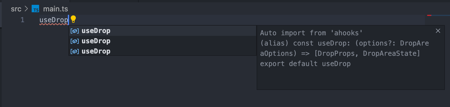 ahooks 的声明在 vscode里有些奇怪 · Issue #656 · alibaba/hooks · GitHub