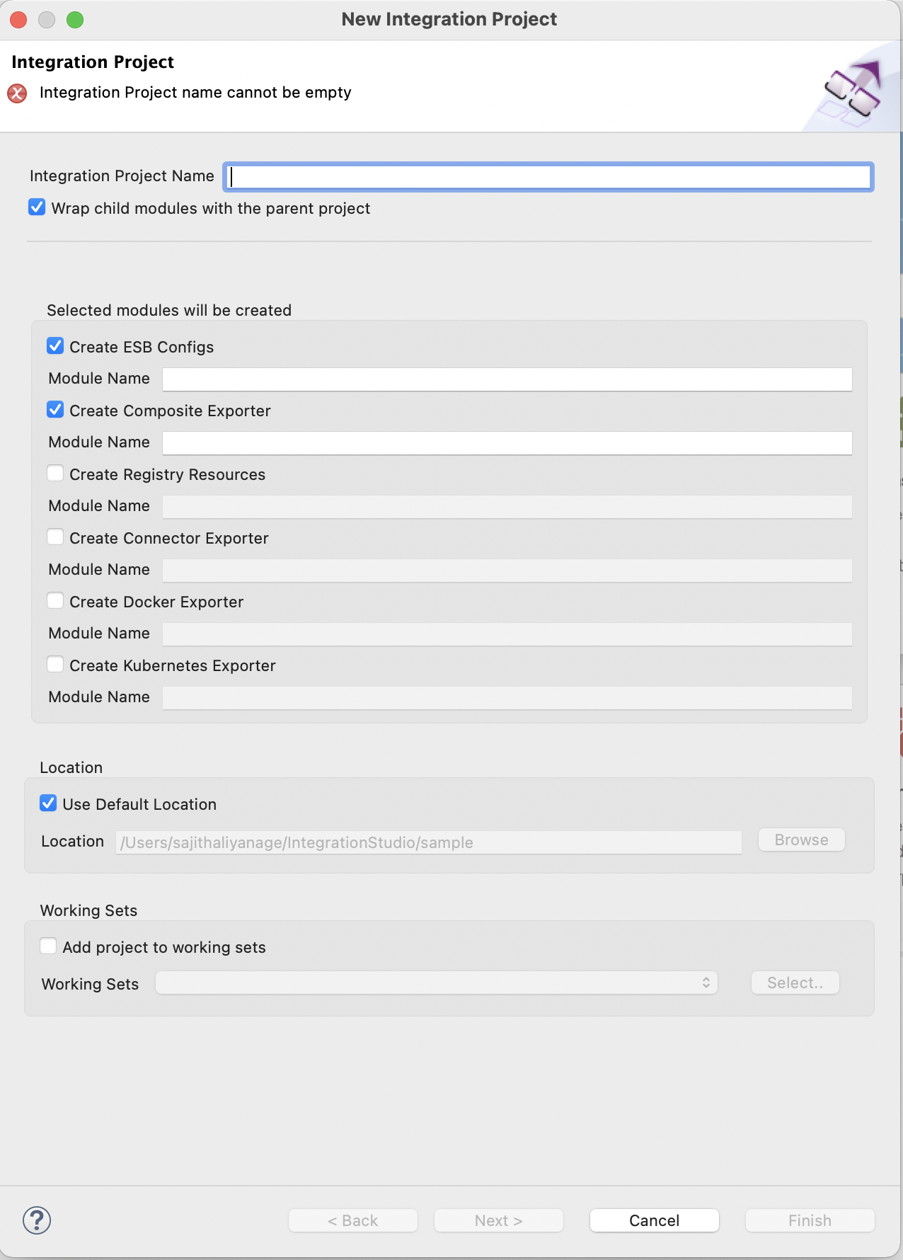 Add Data service module option into Integration project creation wizard ...