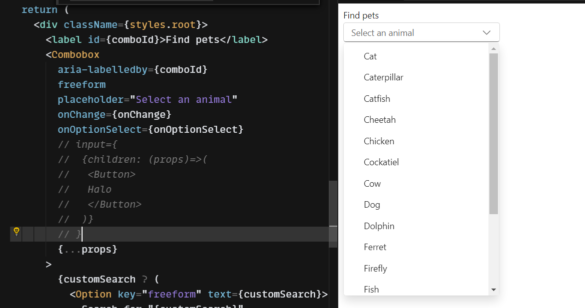 Combobox Combine With Any Input Element Props Dropdown Option Position Is Always On The Top Of