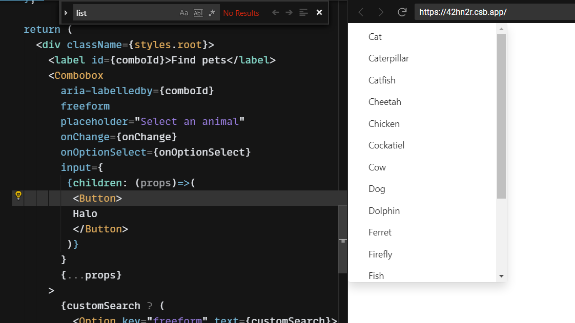 Combobox Combine With Any Input Element Props Dropdown Option Position