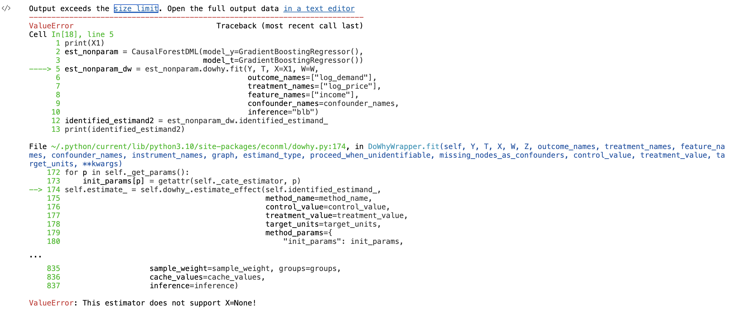 EconML CausalForestDML Estimation error · Issue #801 · py-why/dowhy · GitHub