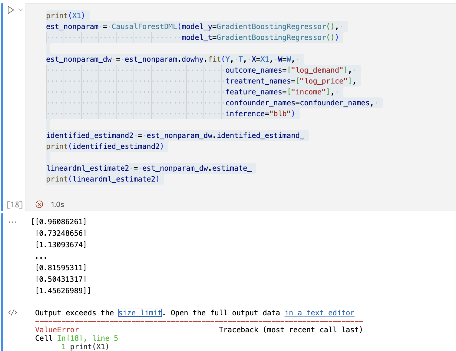 EconML CausalForestDML Estimation error · Issue #801 · py-why/dowhy · GitHub