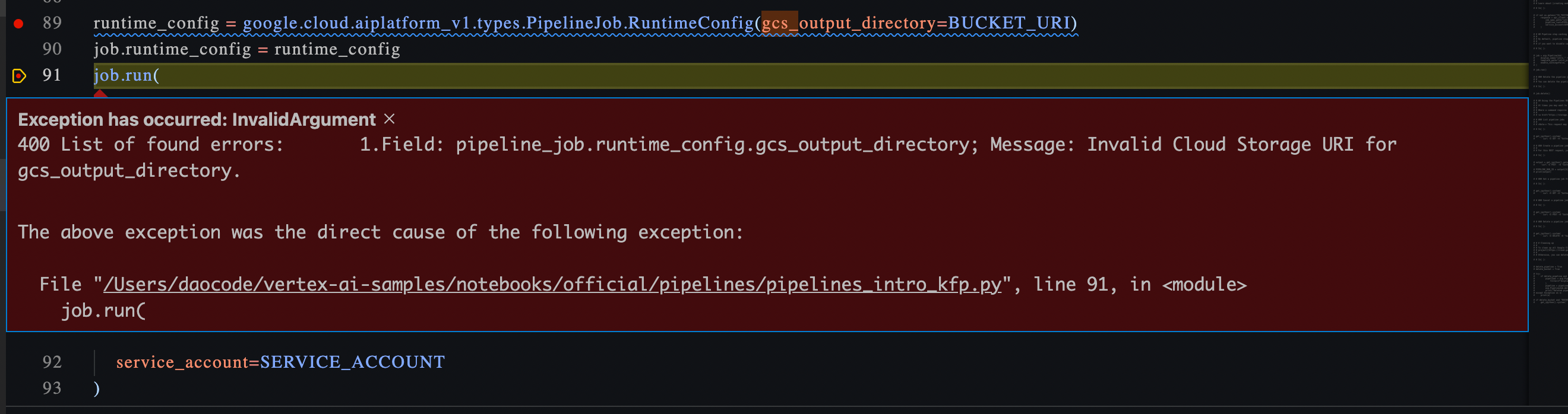 Demo Vertex Kfp Pipeline Fails With Invalid Cloud Storage Uri For Gcs