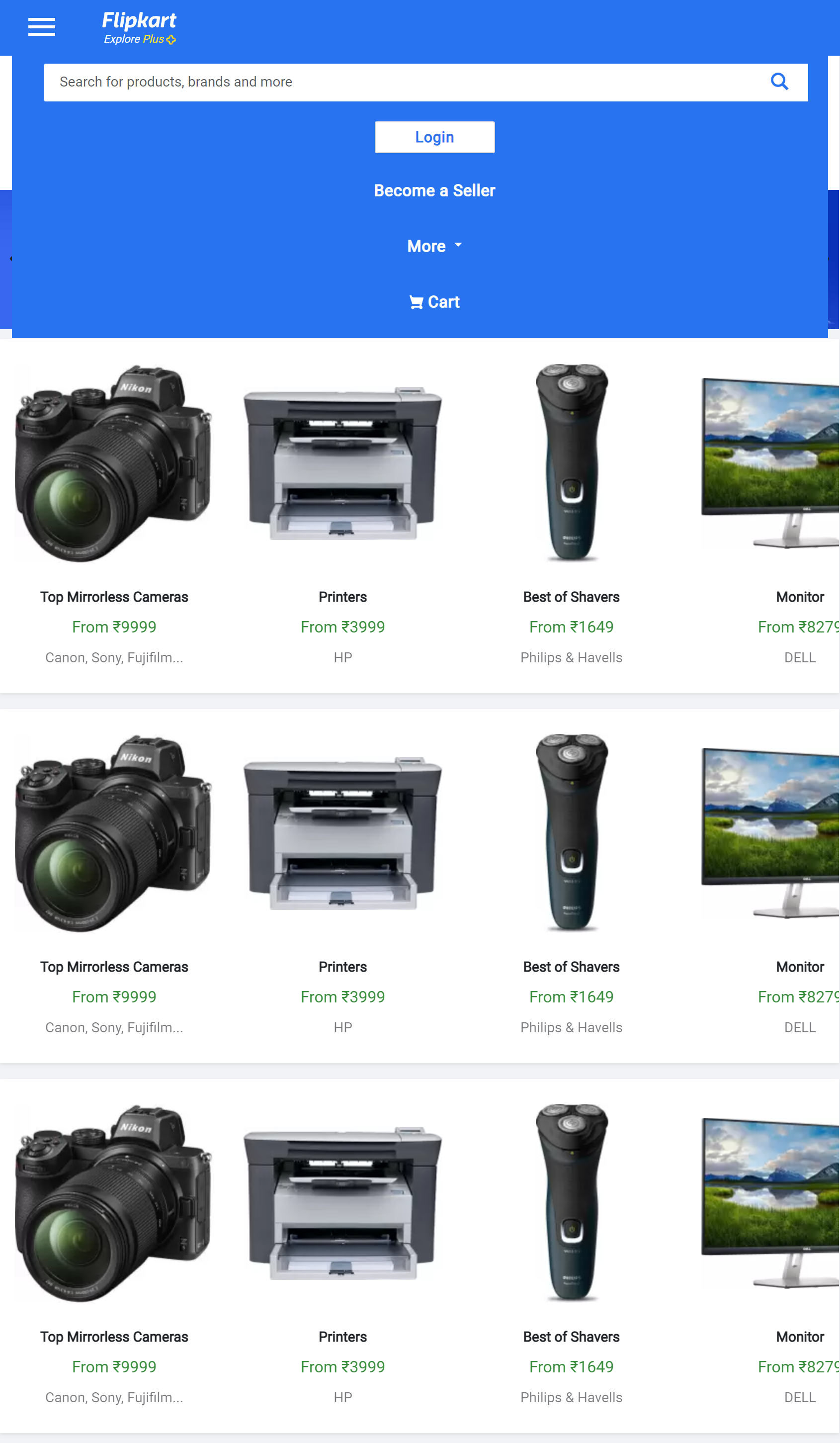 GitHub - BhavinKareliya/HTML-Practical: Responsive Flipkart home page using HTML, CSS and Bootstrap