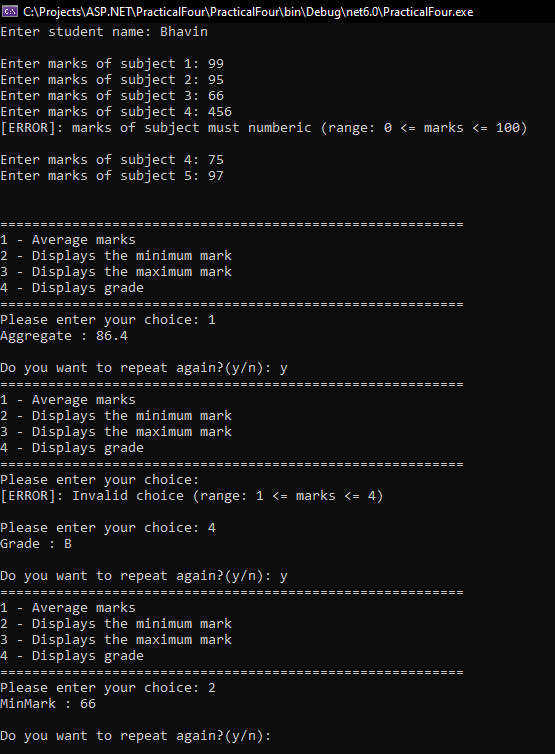 GitHub - dotnetrealm/PracticalFour: Looping, Switching and Static