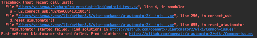 Mac系统下uiautomator2 Started Failed · Issue 253 · Openatx Uiautomator2 · Github