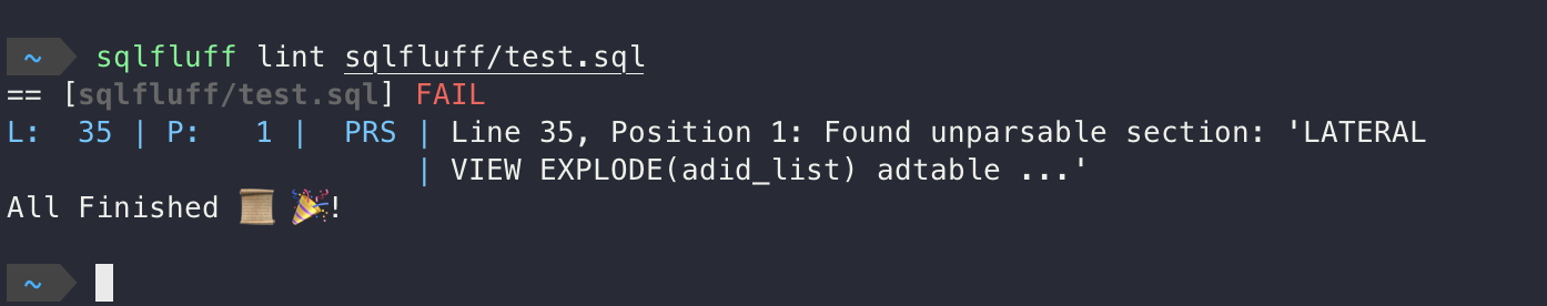 Hive: Support for LATERAL VIEW clause · Issue #3161 · sqlfluff/sqlfluff · GitHub