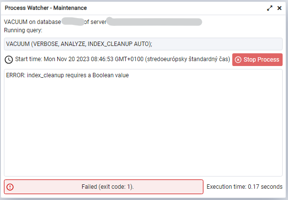 VACUUM command - INDEX_CLEANUP option - bad value · Issue #6984 · pgadmin-org/pgadmin4 · GitHub