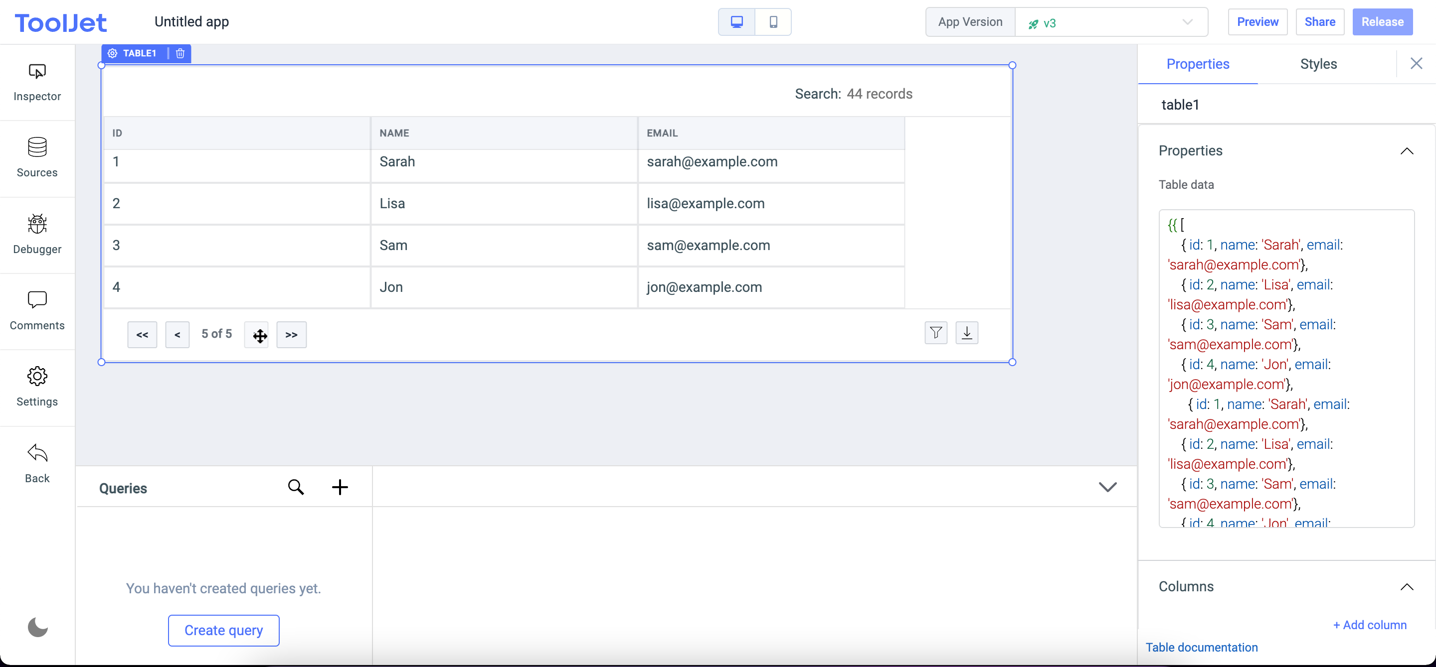 When pagination icons are disabled the cursor should change to disabled ...