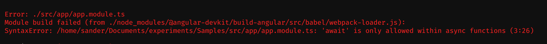 Error `Module Build Failed` when using top-level await. · Issue #20150 ...