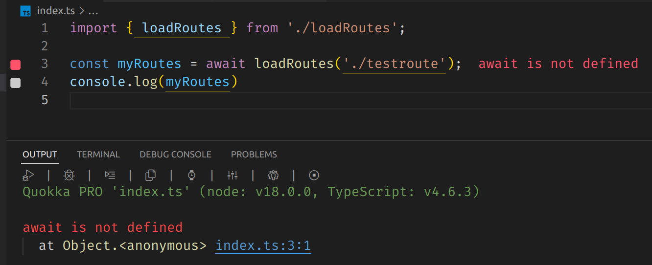 Error " bad option: --harmony-top-level-await" while trying to run code · Issue #780 · wallabyjs ...