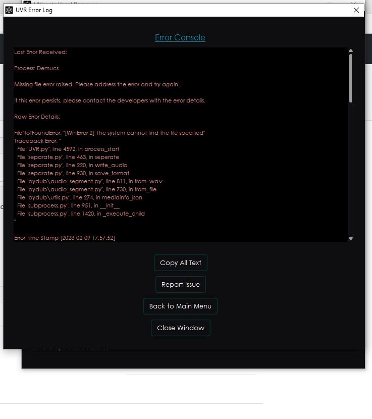 Demucs 4 6 s CRASH · Issue #413 · Anjok07/ultimatevocalremovergui · GitHub