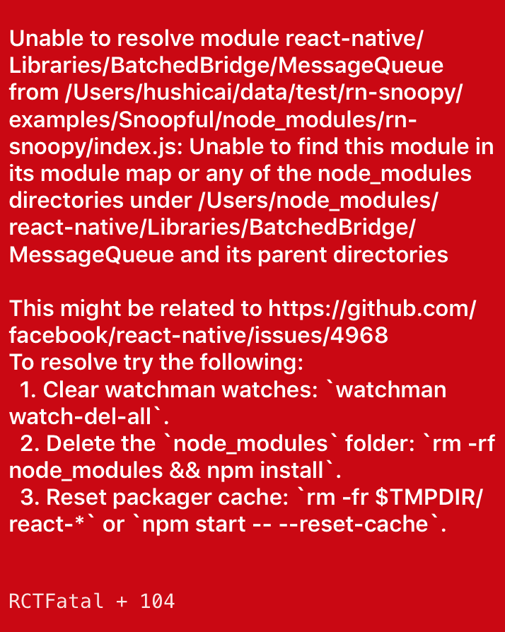 snoopful example error · Issue #5 · jondot/rn-snoopy · GitHub