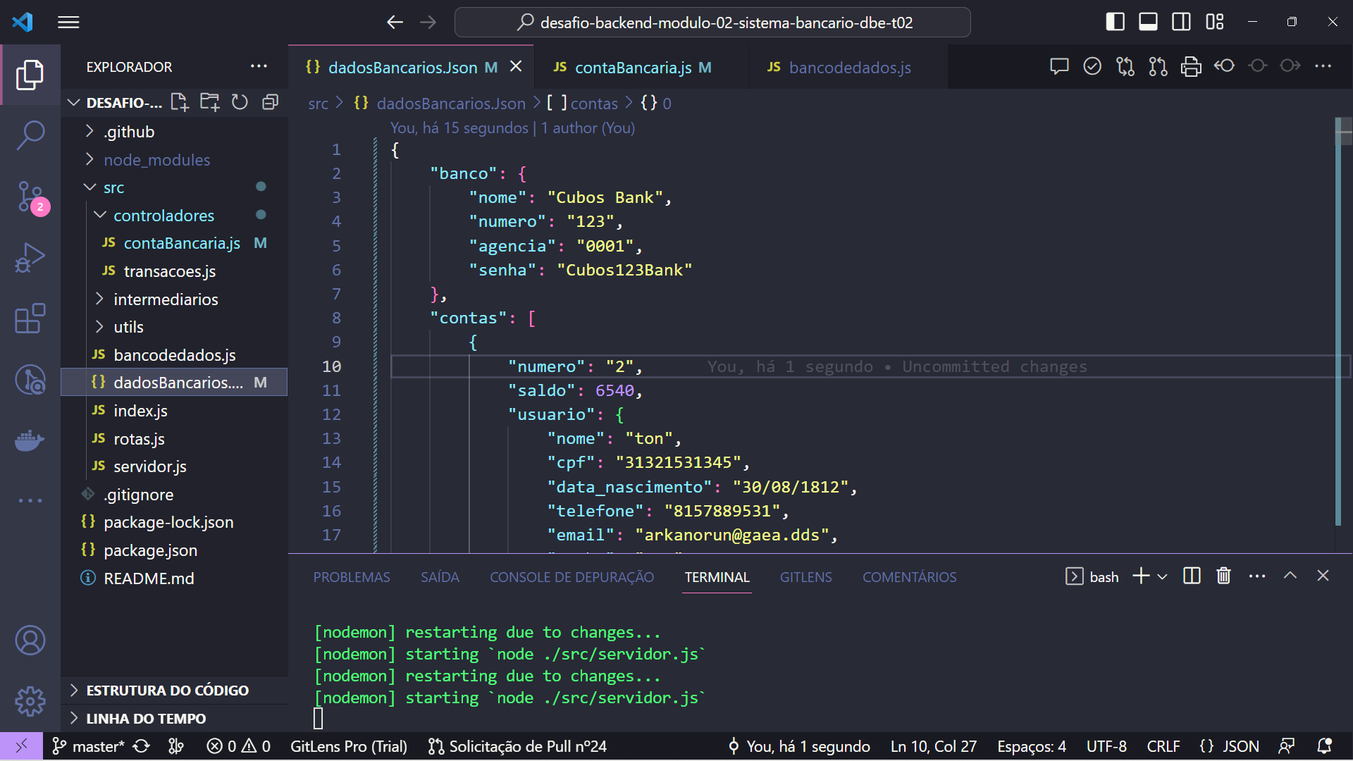 GitHub - arkanorun/contas-e-operacoes-bancarias