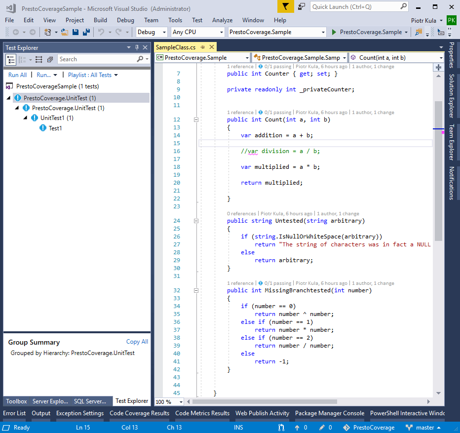Visual Studio Extensions Code Coverage Assistantpsawe