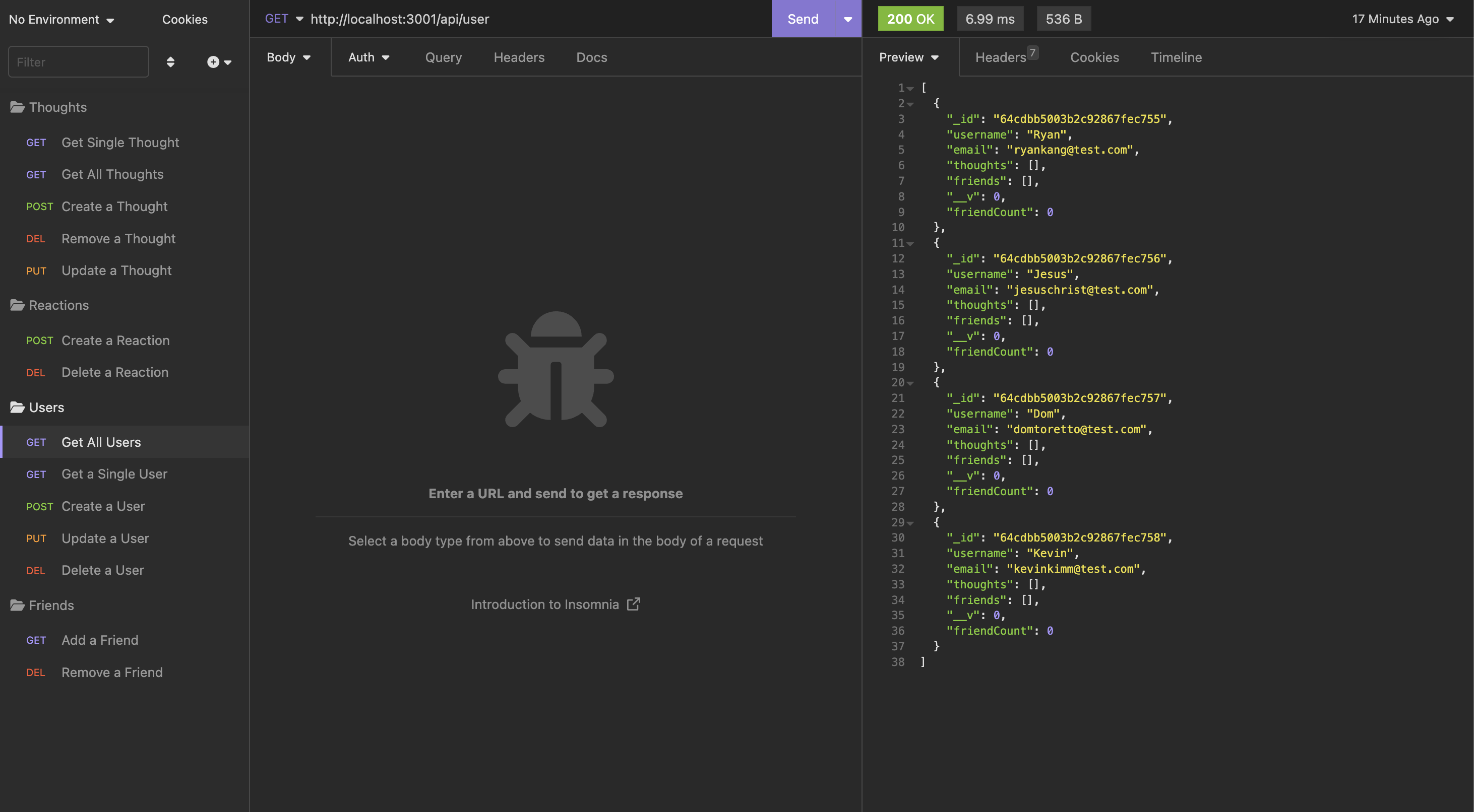 GitHub - RyanSKang/NoSQL-API: Module 18 Challenge