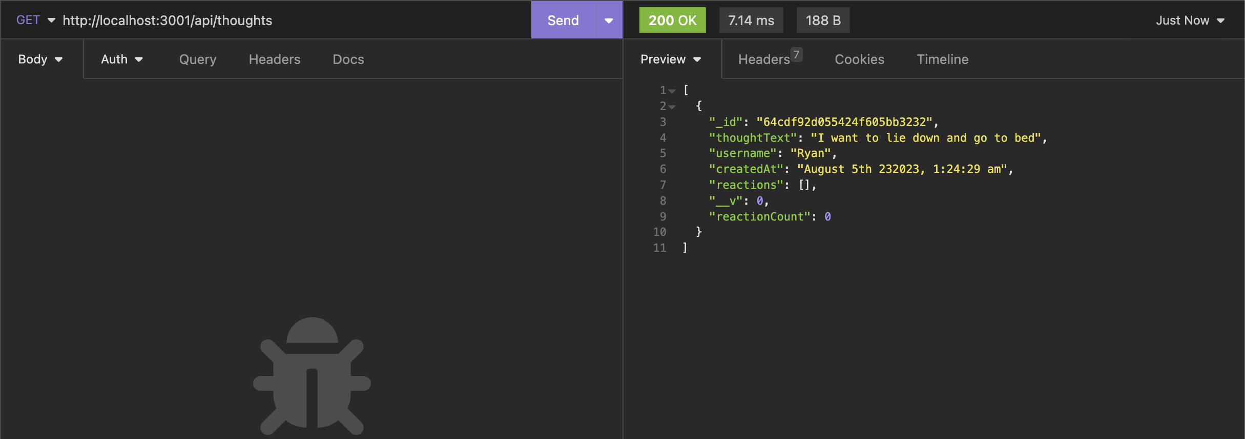 GitHub - RyanSKang/NoSQL-API: Module 18 Challenge