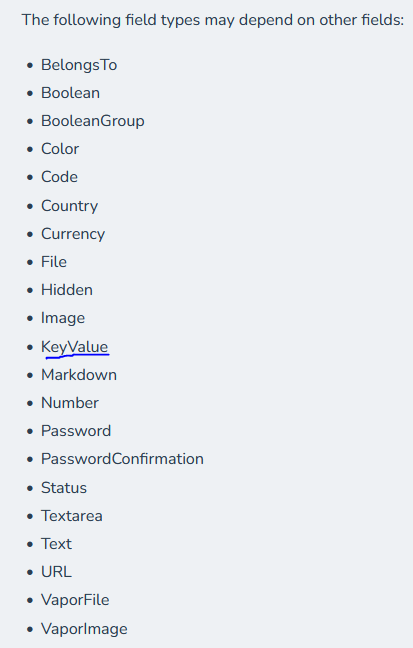 KeyValue Field Cannot Depend on Other Field · Issue #3817 · laravel/nova-issues · GitHub