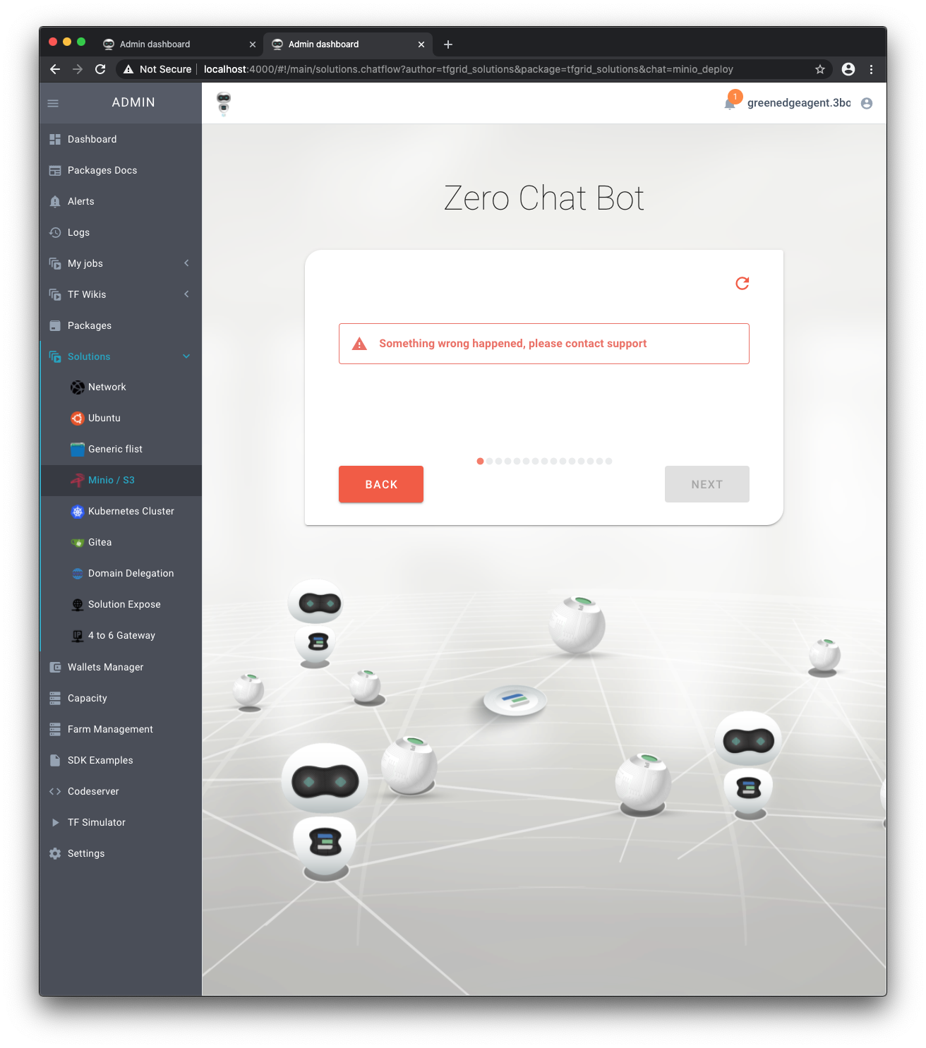 GE: Chatflow failing on step 1 · Issue #848 · threefoldtech/home · GitHub