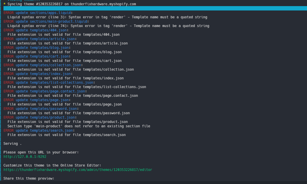 Shopify theme serve fails to sync all files of Dawn theme · Issue #1327 · Shopify/shopify-cli ...