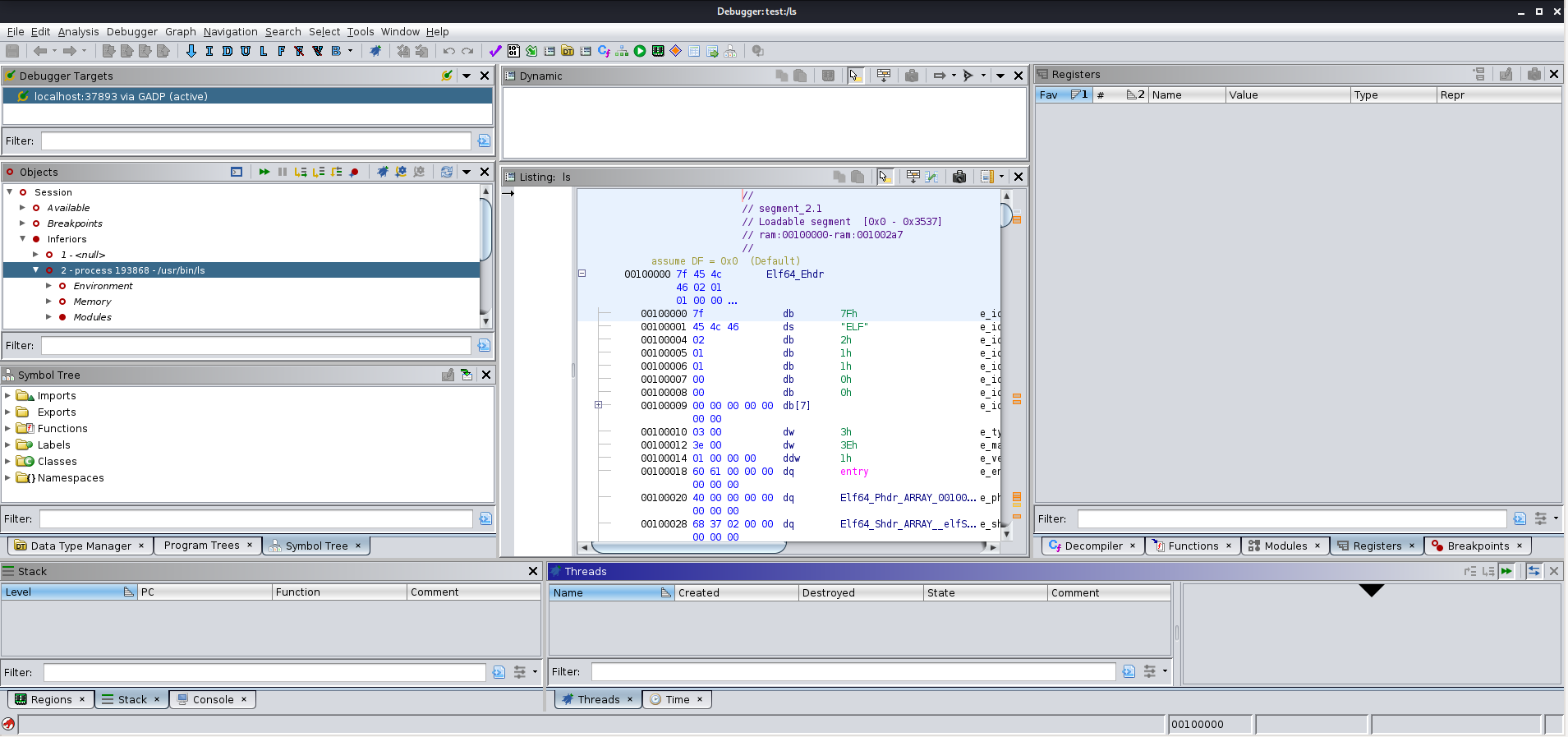 Debugger Branch Build did not have UI Components populate on Kali Linux ...