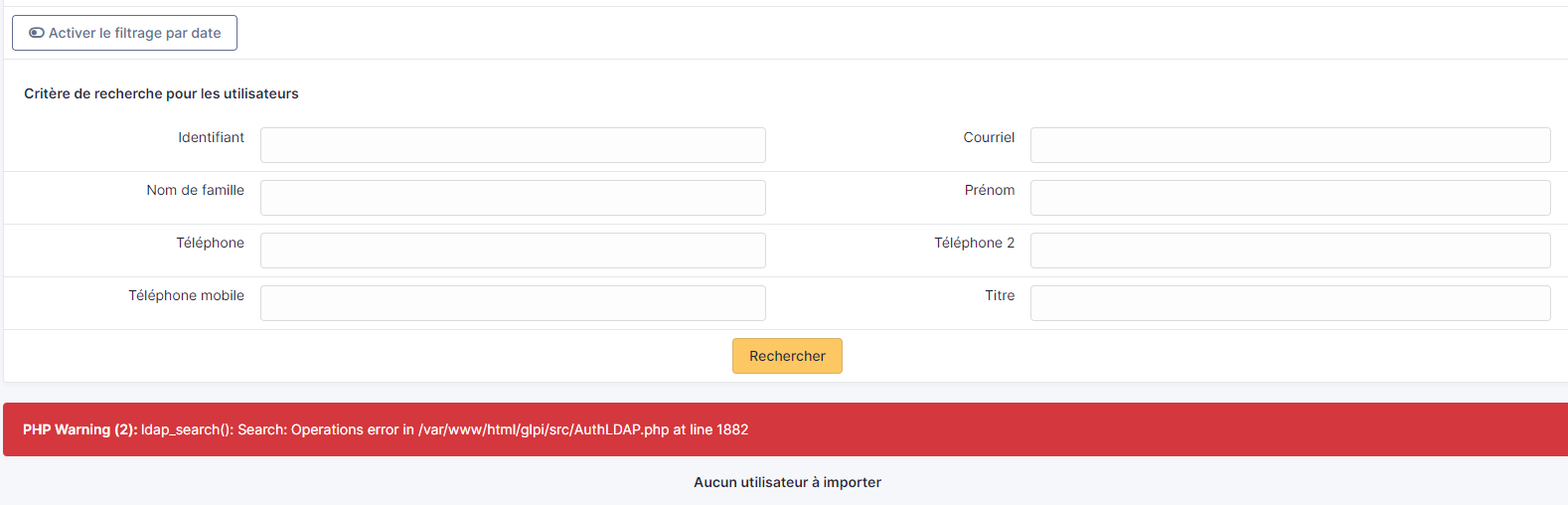 Glpi 10 0 6 Error On Import New Users From Ldap Directory · Issue 14049 · Glpi Project Glpi