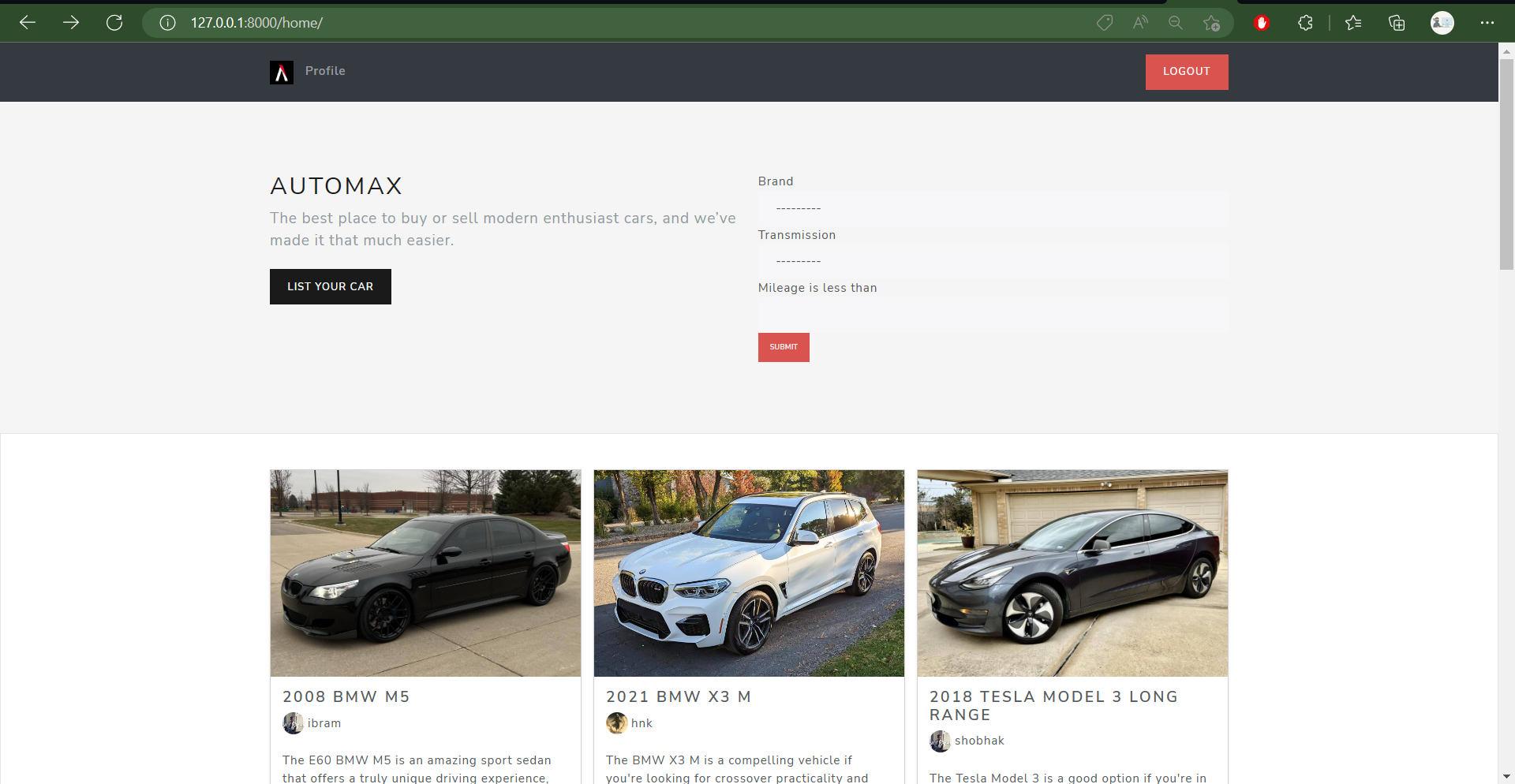 GitHub - shubhamkarna/Automax: A car inventory system which provides ...