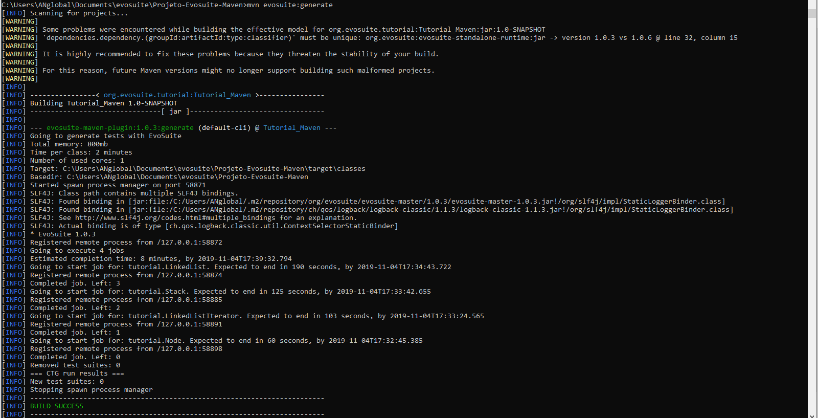 Error when try execute evosuite library · Issue #275 · EvoSuite/evosuite · GitHub