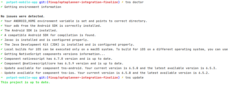 Tns Doctorinfo Says Updates Are Available While Tns Update Command Dont See Any · Issue