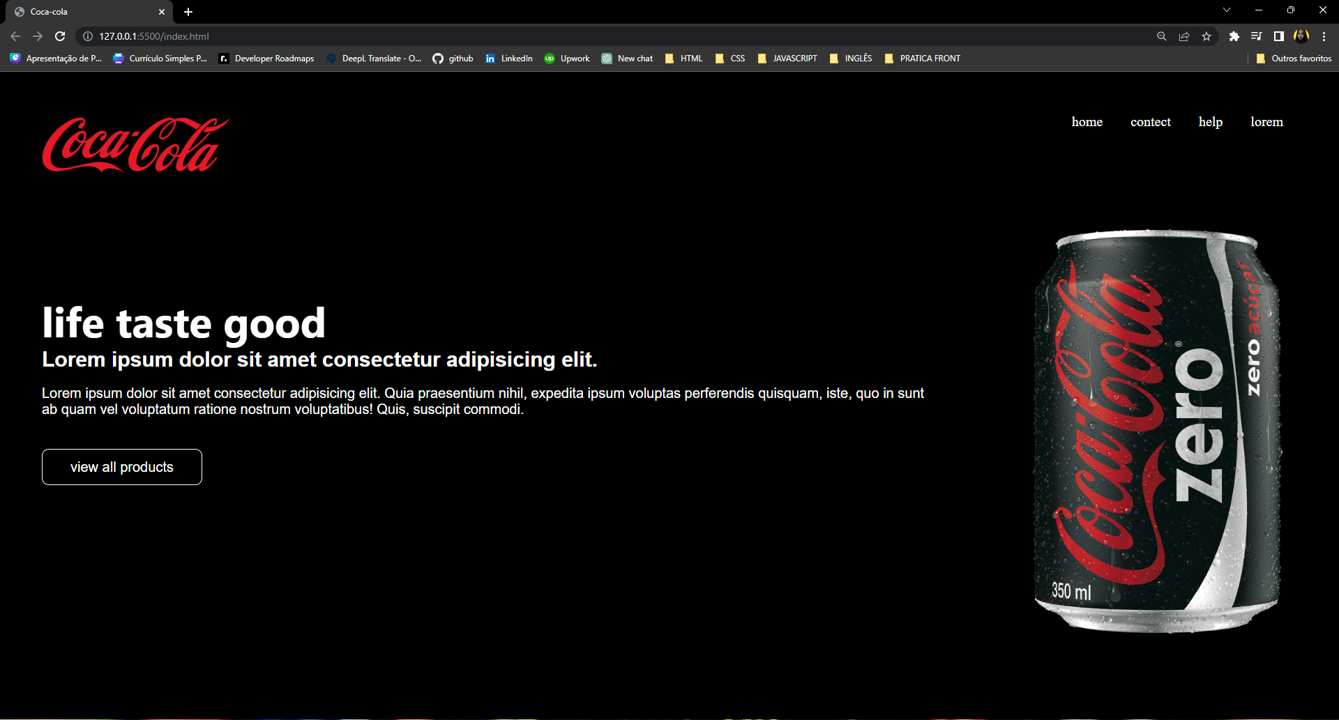 GitHub - cceciliaz/coca-cola: coca-cola landing page made only with html and css