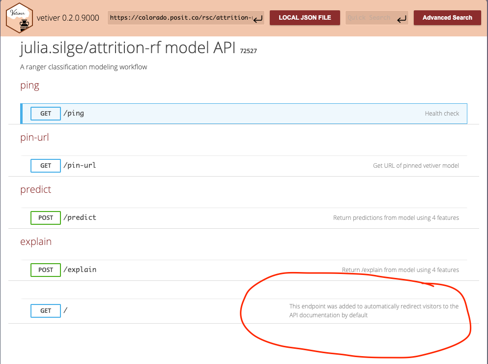 Hide redirect endpoint on Connect · Issue #193 · rstudio/vetiver-r · GitHub
