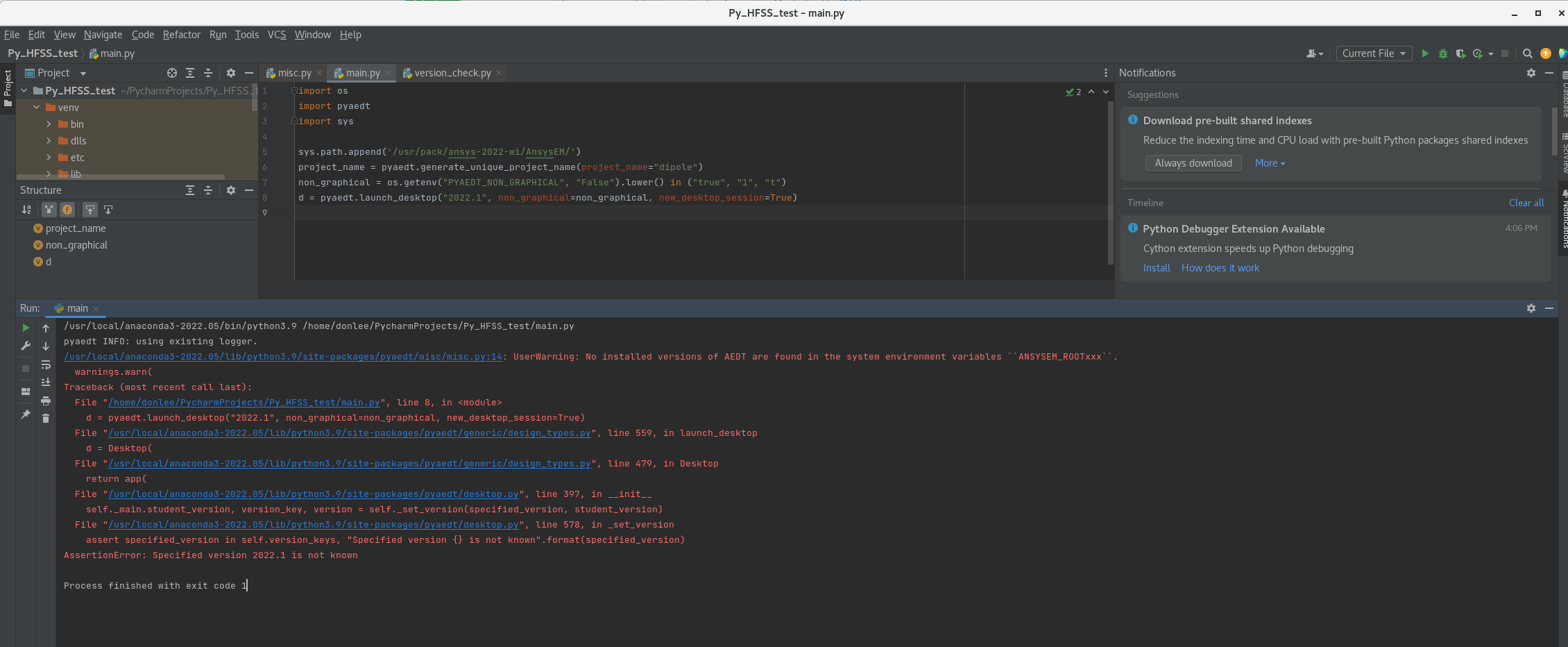 Cannot find AEDT 2022 R1 · Issue #2447 · ansys/pyaedt · GitHub