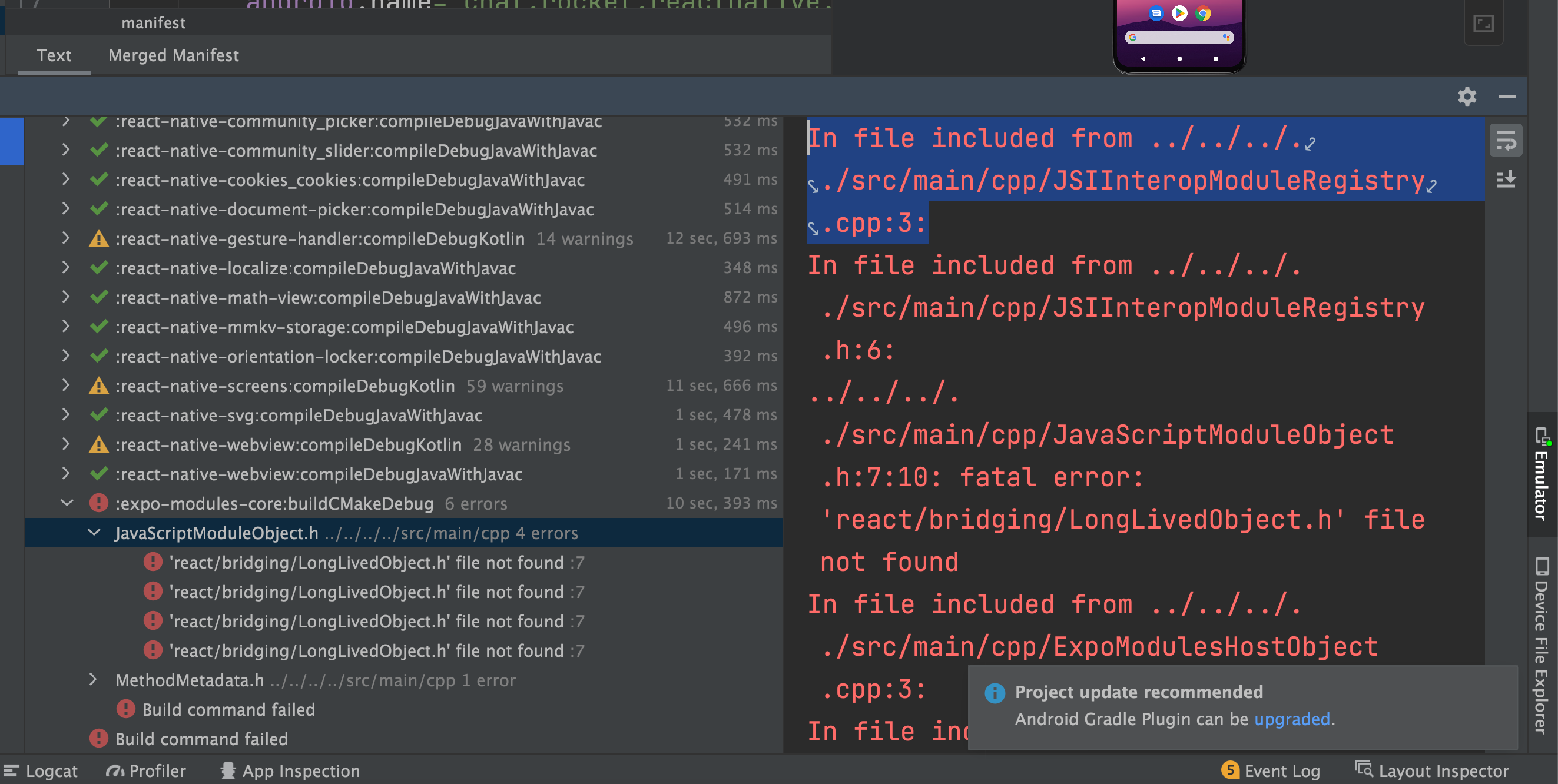 Whitelabel single-server android build fails · Issue #4681 · RocketChat/Rocket.Chat.ReactNative ...
