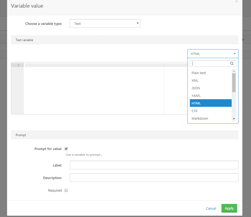 Choose control-type when configuring prompted variables · Issue #4531 · OctopusDeploy/Issues ...