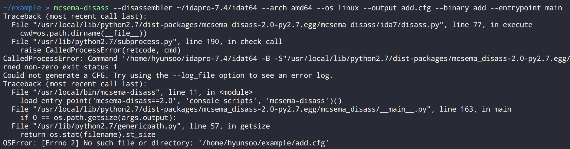 mcsema-disass command error · Issue #654 · lifting-bits/mcsema · GitHub