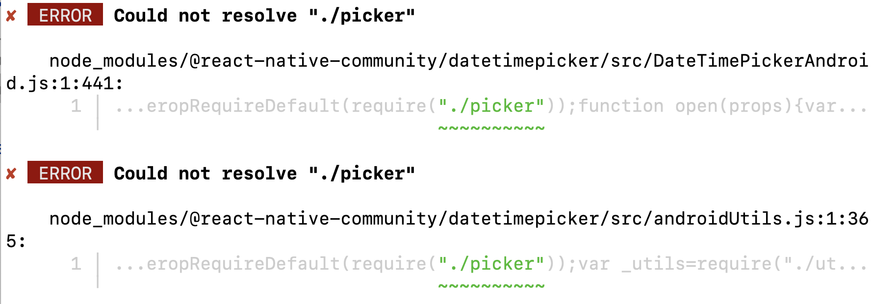 Error Could Not Resolve Picker · Issue 612 · React Native Datetimepickerdatetimepicker