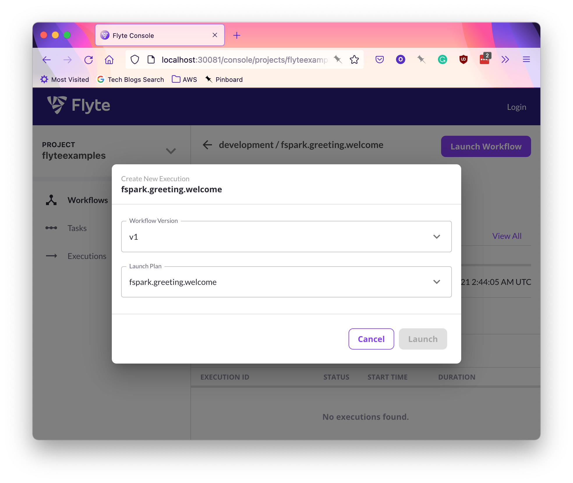 [BUG] Workflow launch button is disabled · Issue #1433 · flyteorg/flyte · GitHub