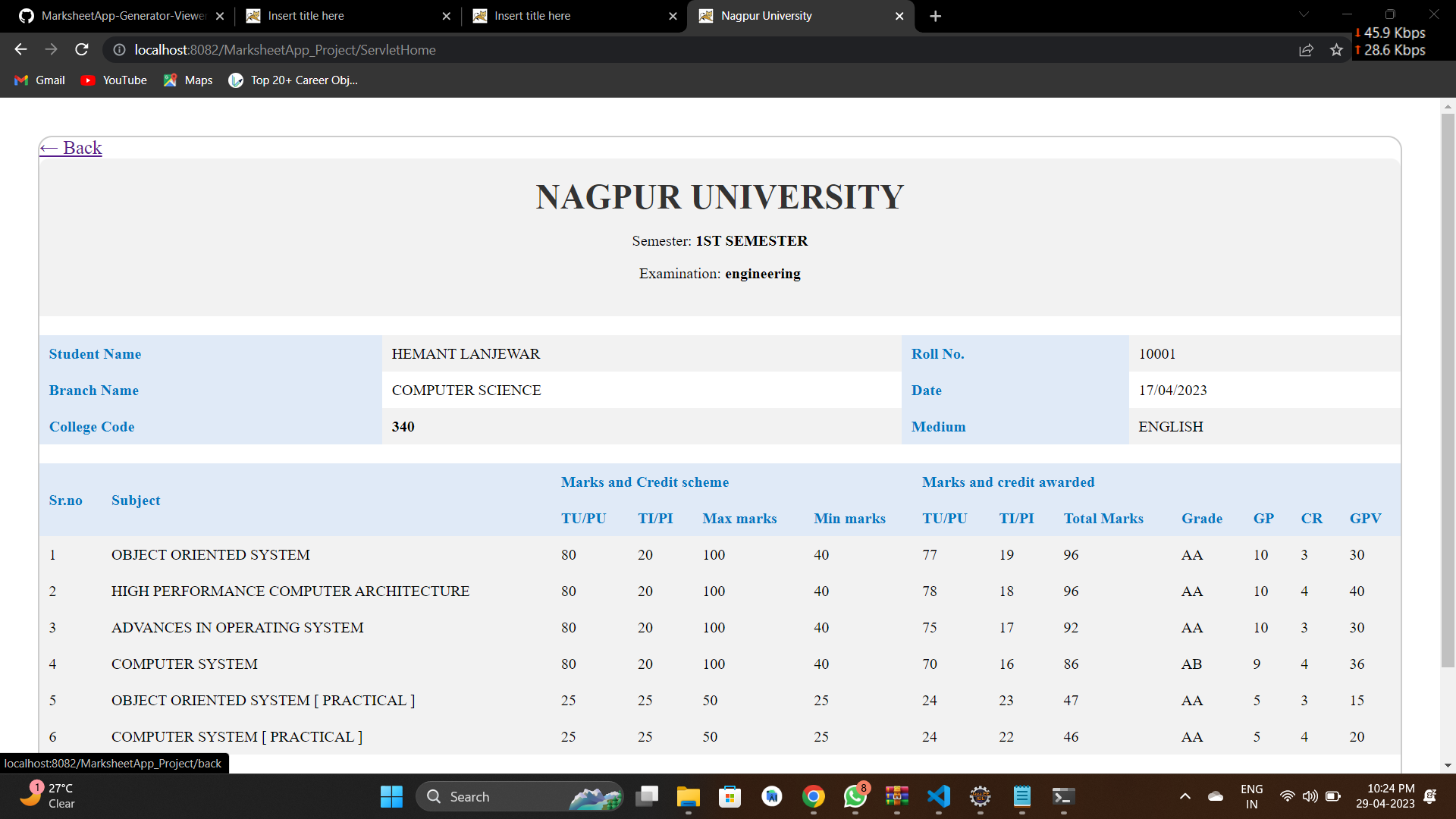 GitHub - Hemant-Lanjewar/MarksheetApp-Generator-Viewer