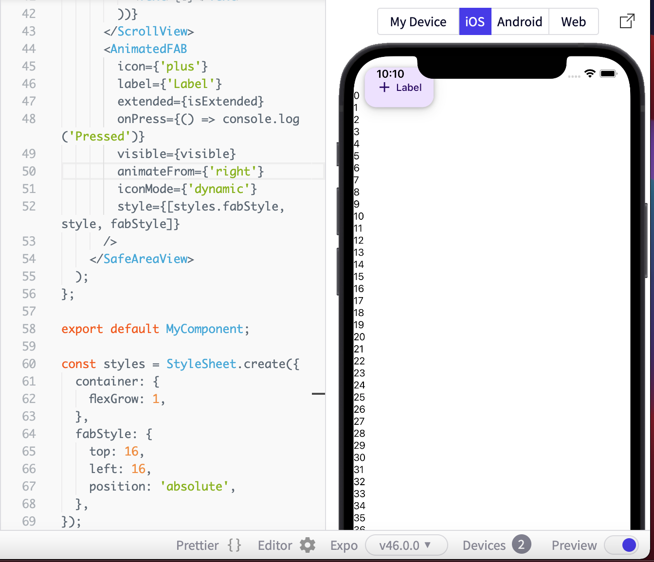Animated Fab Label Issue! · Issue #3672 · callstack/react-native-paper · GitHub