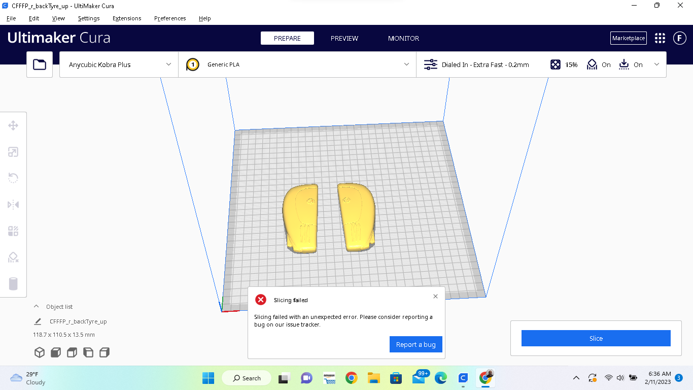 Slicing Failed · Issue 14542 · Ultimaker Cura · Github
