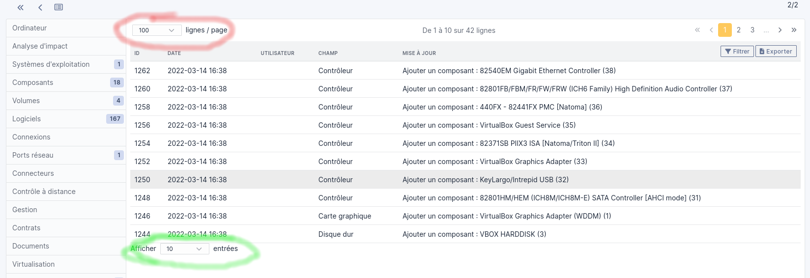 [10.0.0-rc2] Broken upper lines/page selection on inventory history · Issue #10970 · glpi ...