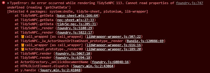 [BUG] Character sheet Error Opening/editing · Issue #699 · sdenec/tidy5e-sheet · GitHub
