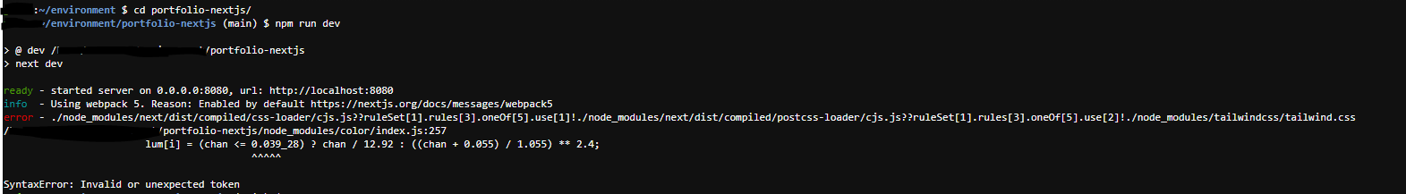 Unexpected token in /node_modules/color/index.js:257 · Issue #5319 · tailwindlabs/tailwindcss ...