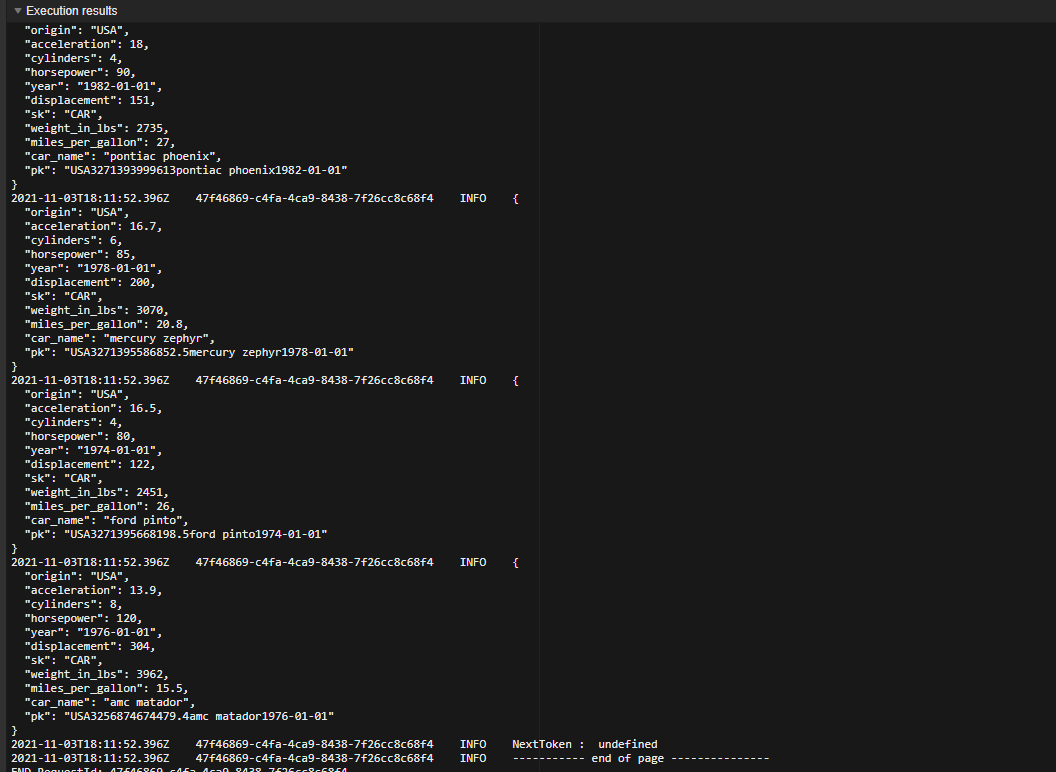 Create An Example In Nodejs Of Partiql And Pagination · Issue 73 · Aws Samplesaws Dynamodb