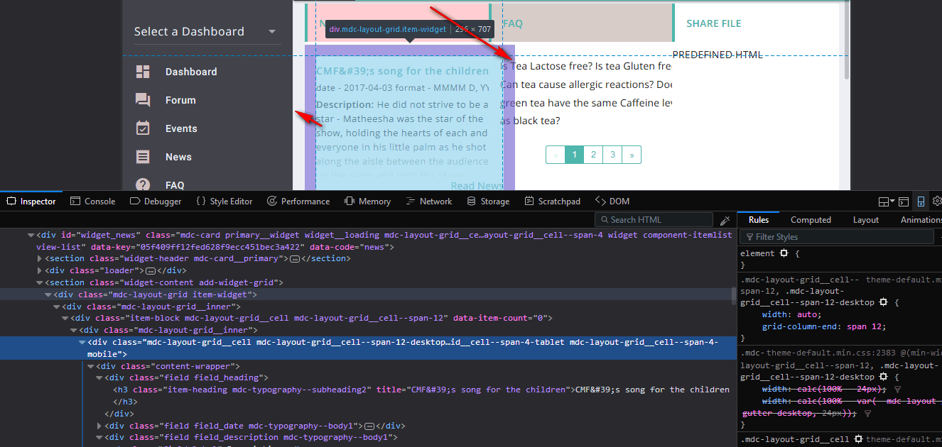 MDC layout grid with MDC card issue when Persistent Drawer open · Issue ...